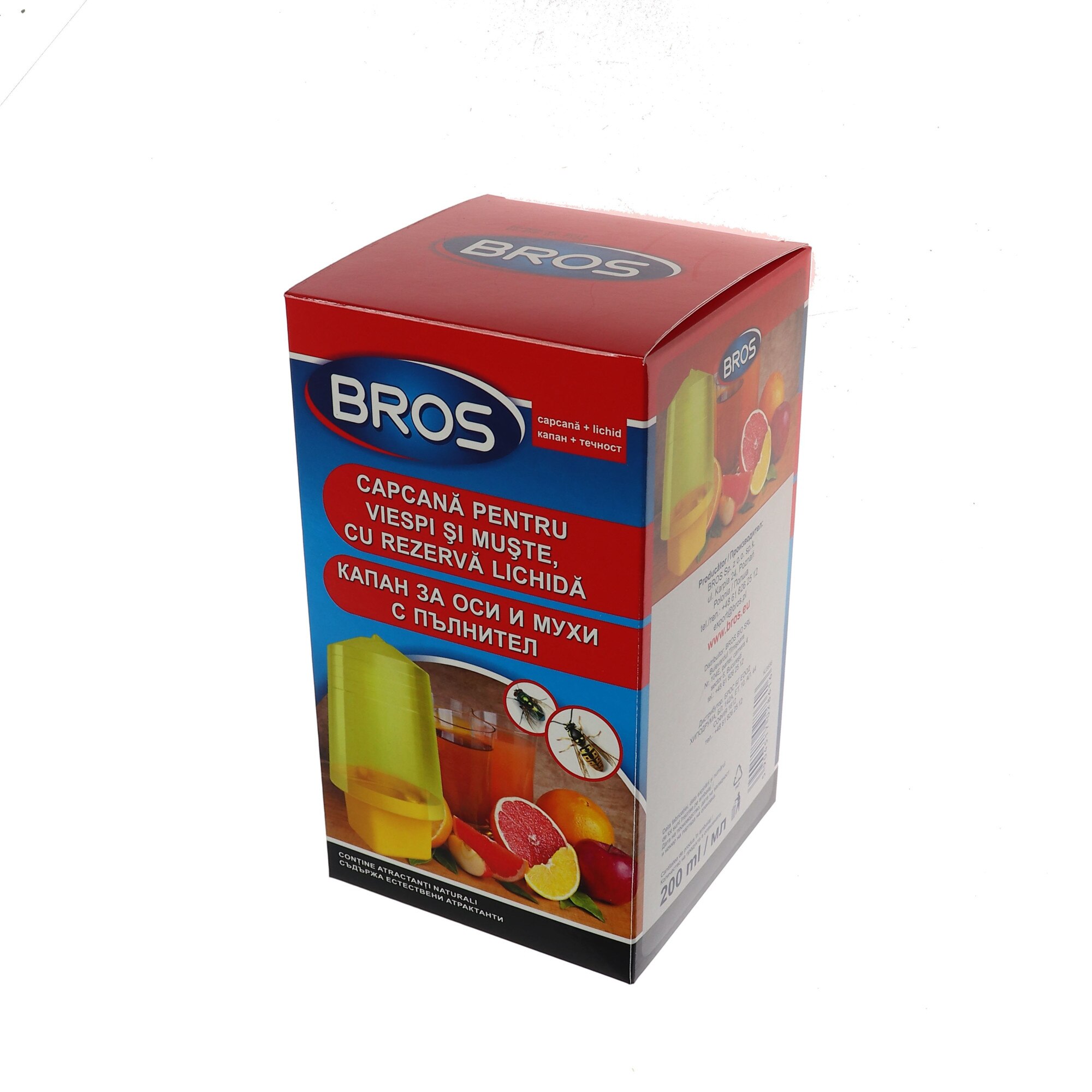 Set capcana pentru viespi si muste Bros si rezerva lichida 200 ml - eMAG.ro
