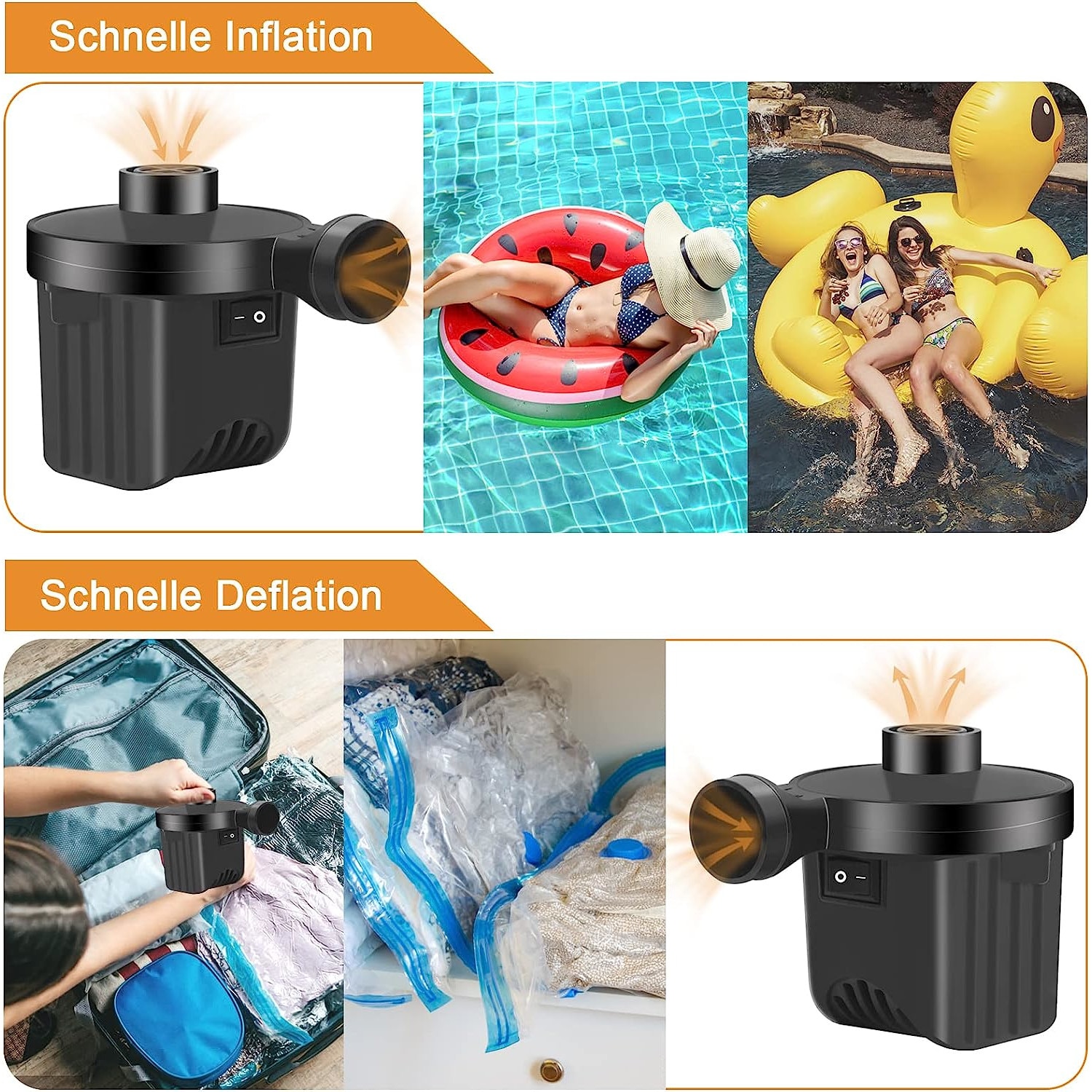 Pompa Electrica Pentru Umflat Si Dezumflat Saltele, Piscine, Colace ...