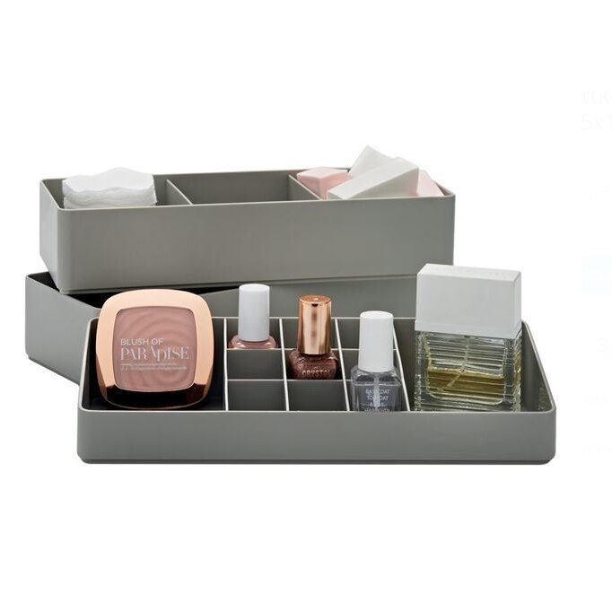 Set 3 organizatoare cosmetice, 15 compartimente, Syamag, 25.5x10.2x15cm ...