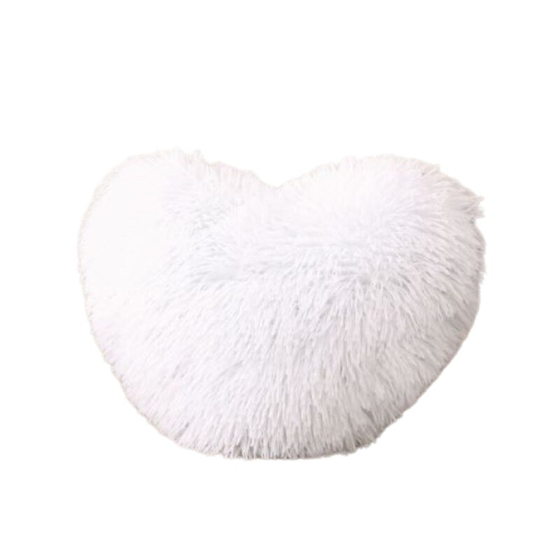 Perna decorativa Fluffy, forma Inima, Jojo Home, 40x30x10cm, Alb - eMAG.ro