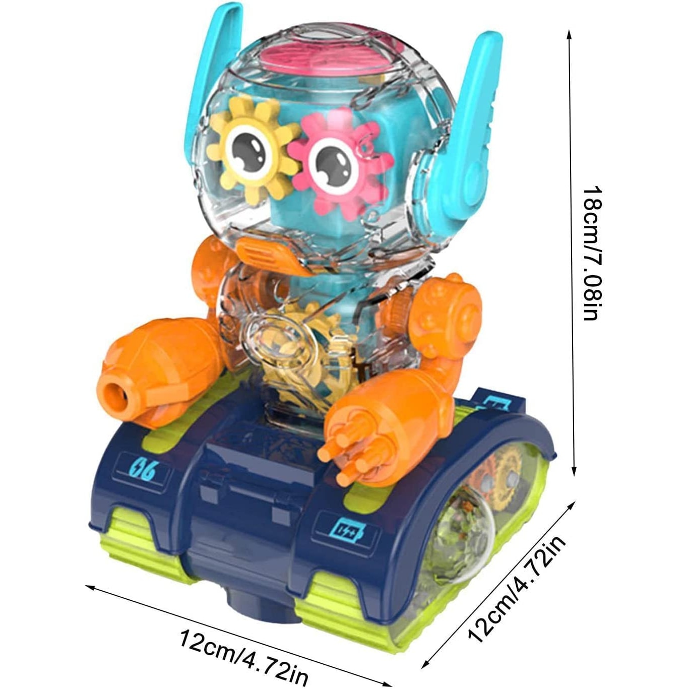 Robot Interactiv Transparent, Muzica si Lumini Led, Model Roti Zimtate ...