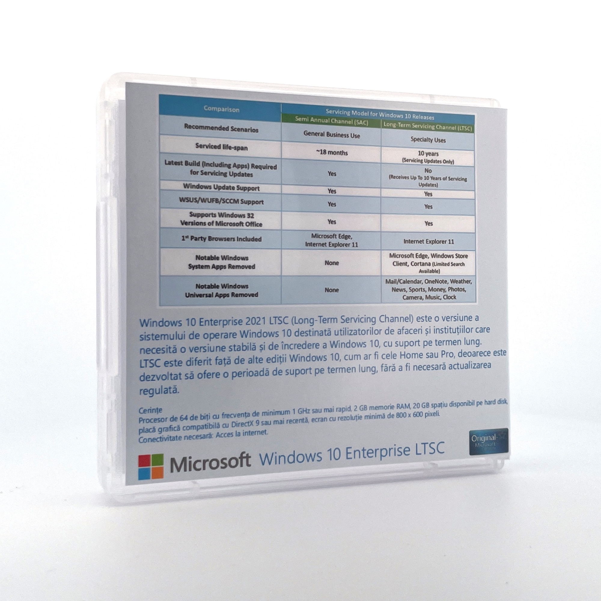 Licenta Microsoft Windows 10 Enterprise LTSC 2021, 1PC, Retail, Stick ...