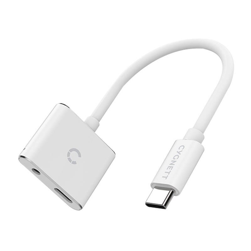 Adaptor audio USB-C la mini mufa 3,5 mm i USB-C Cygnett Essential (alb ...
