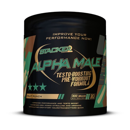 Pre Workout Stacker Alpha Male, 300 g, Punch de fructe - eMAG.ro