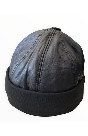 Fes din piele si blana naturala pentru barbati, culoarea neagra, marime ...