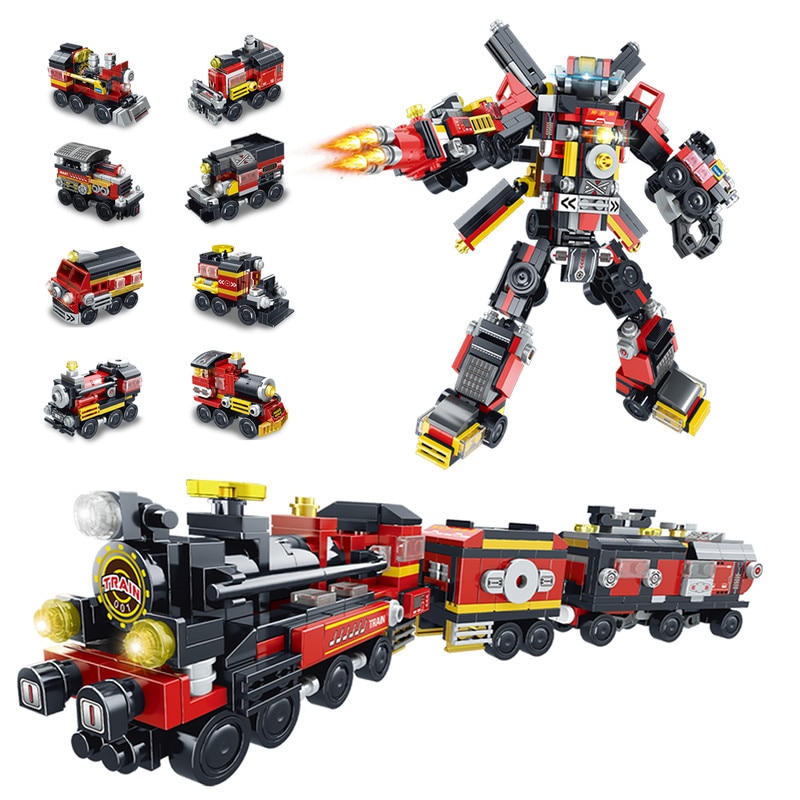 Set constructie, Model Robot/Tren, 834 Piese, Multicolor - eMAG.ro