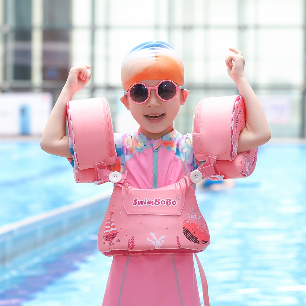 Centura de inot intr-o singura piesa pentru copii, NEGONFLABILA, roz ...