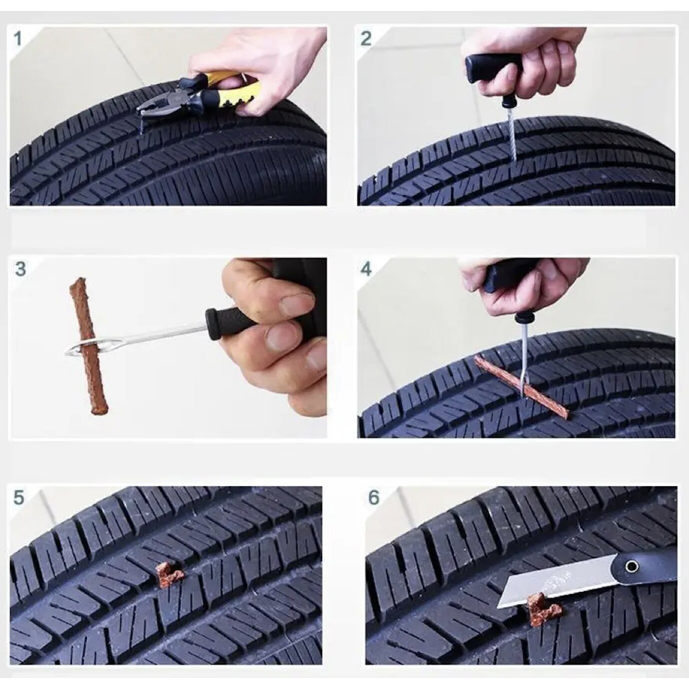Kit vulcanizare la rece cu snur pentru masina, motocicleta, bicicleta ...