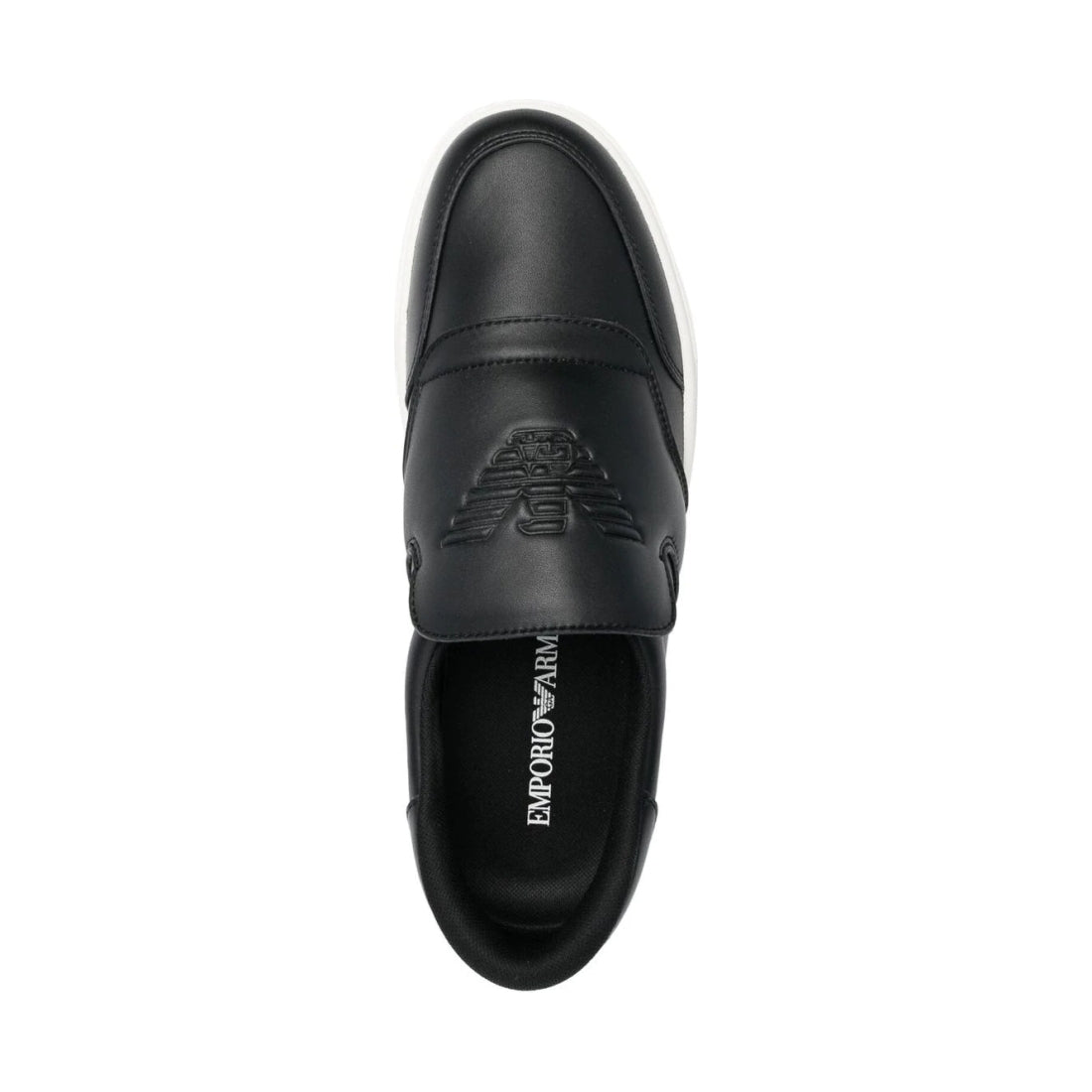 Tenisi barbati, Emporio Armani, Piele naturala, Negru, 42.5 EU - eMAG.ro