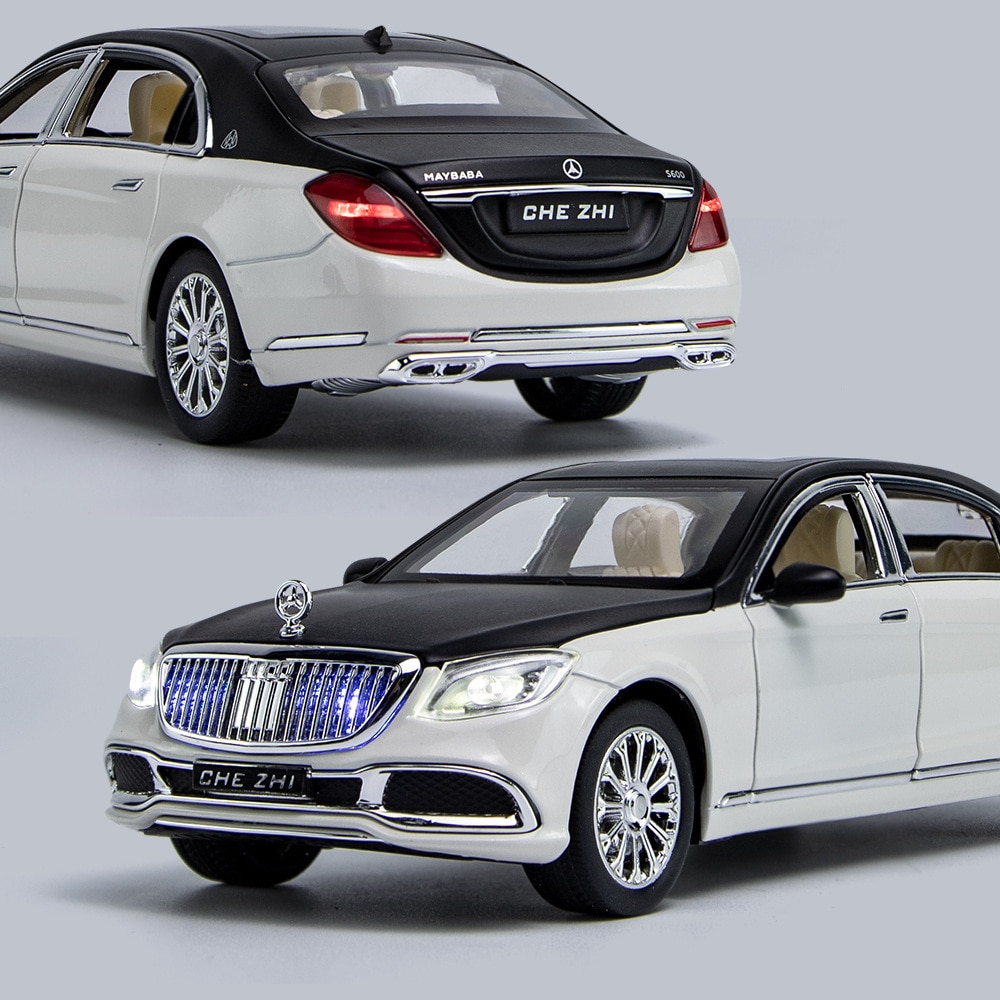 Masina Mercedes-Benz Maybach S600, Zinc/Plastic, Sunet/Lumina, 21x6.9x5 ...