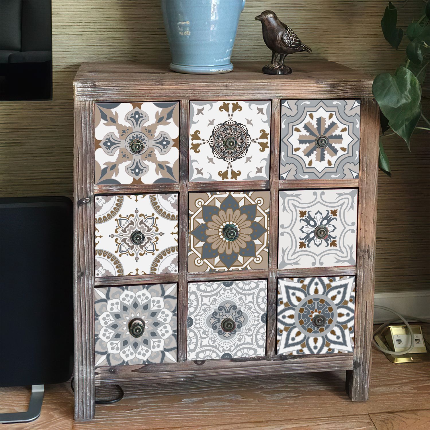 Set 24 foi autocolante de faianta, PVC, 10x10 cm, Multicolor - eMAG.ro