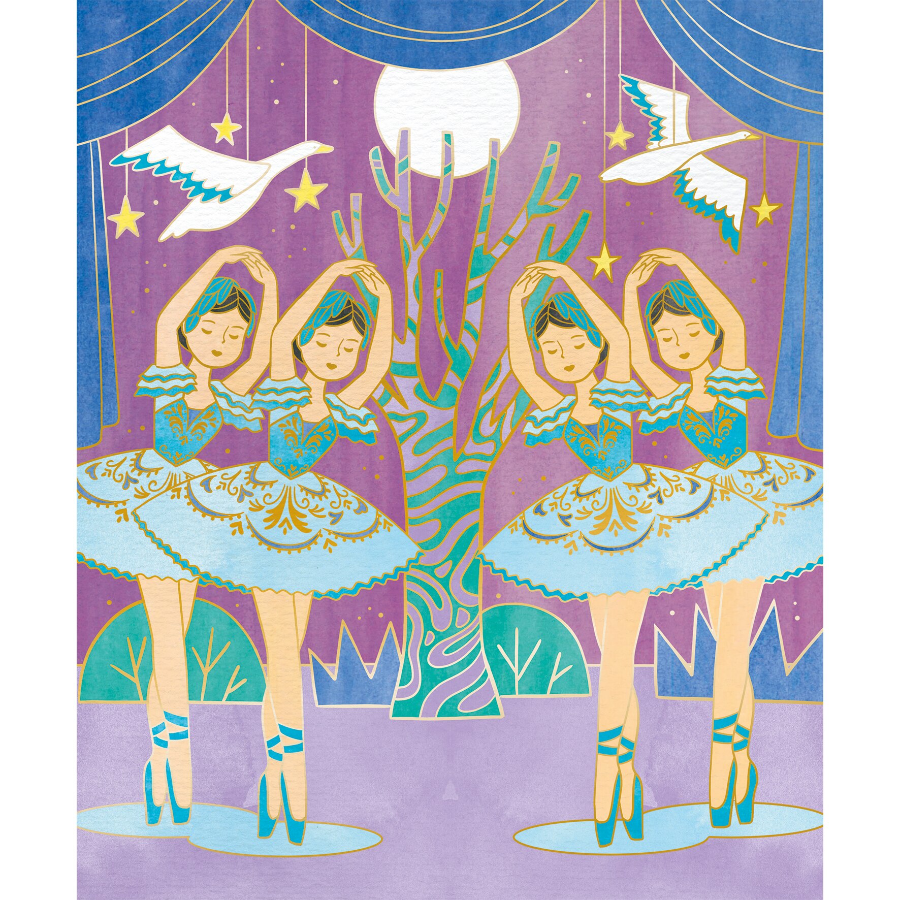 Set pictura cu acuarela Janod - Dansatori, 4 imagini - eMAG.ro