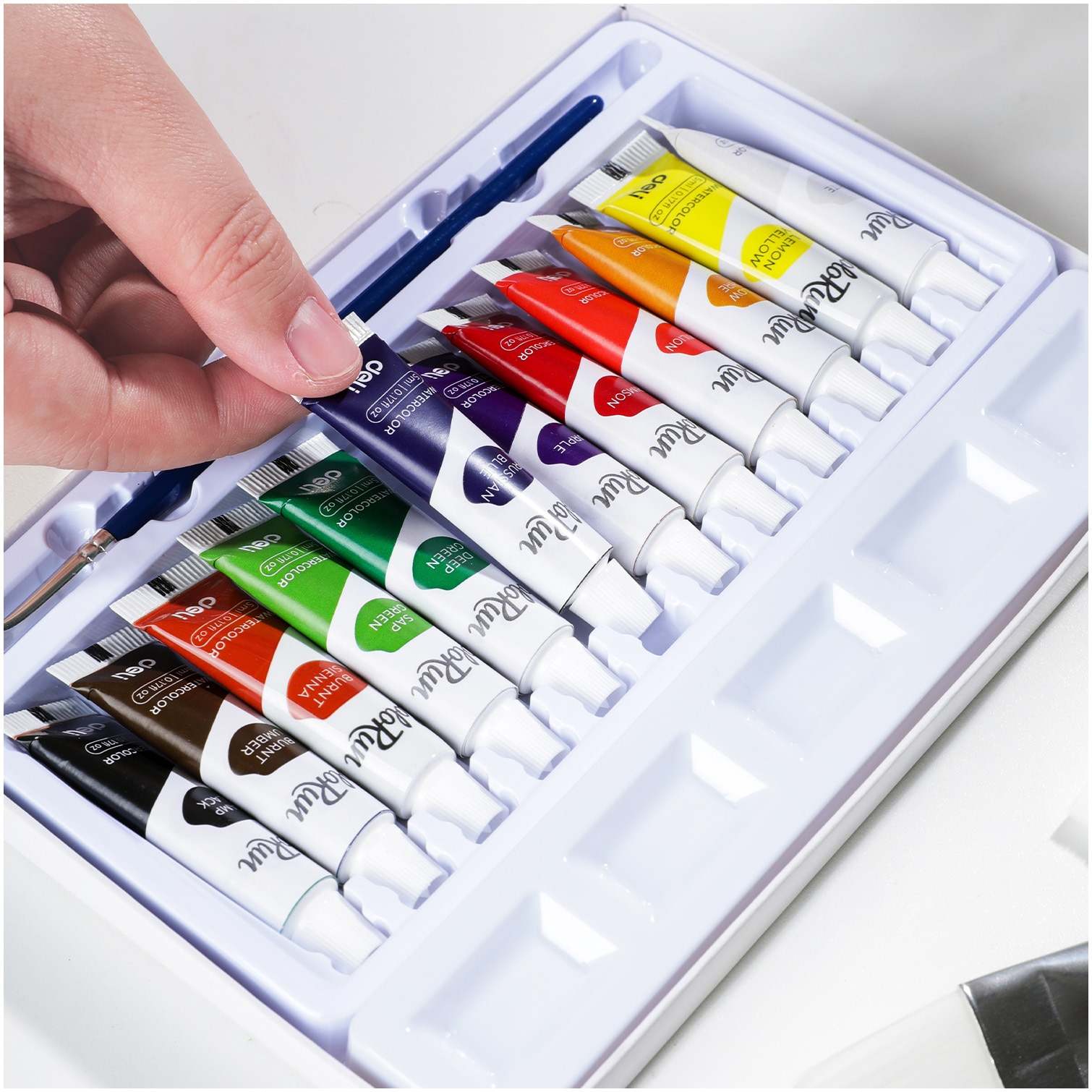 Tempera Deli, 5ml, 12 culori/set - eMAG.ro