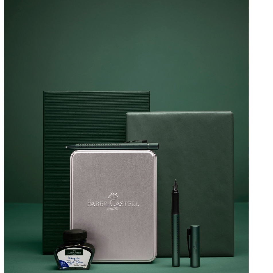 Set cadou stilou + pix + cerneala + convertor Faber-Castell Grip 2011 ...