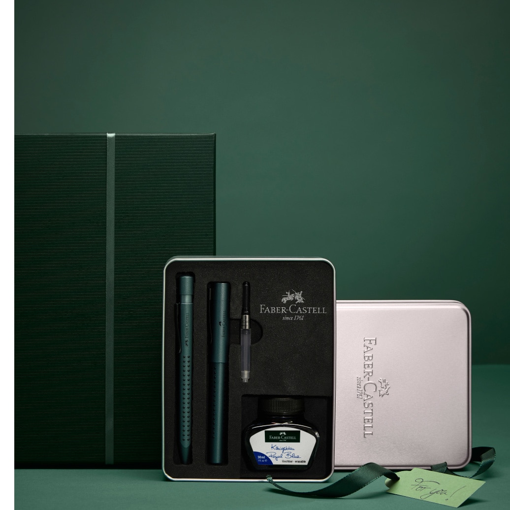 Set cadou stilou + pix + cerneala + convertor Faber-Castell Grip 2011 ...