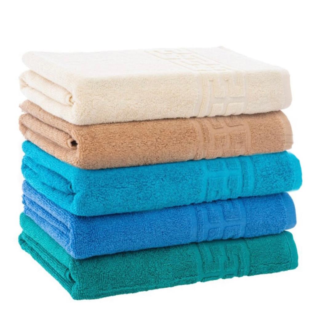 Set 5 Prosoape 70x140 cm albastru, cappuccino, ivoire, 100% Bumbac ...