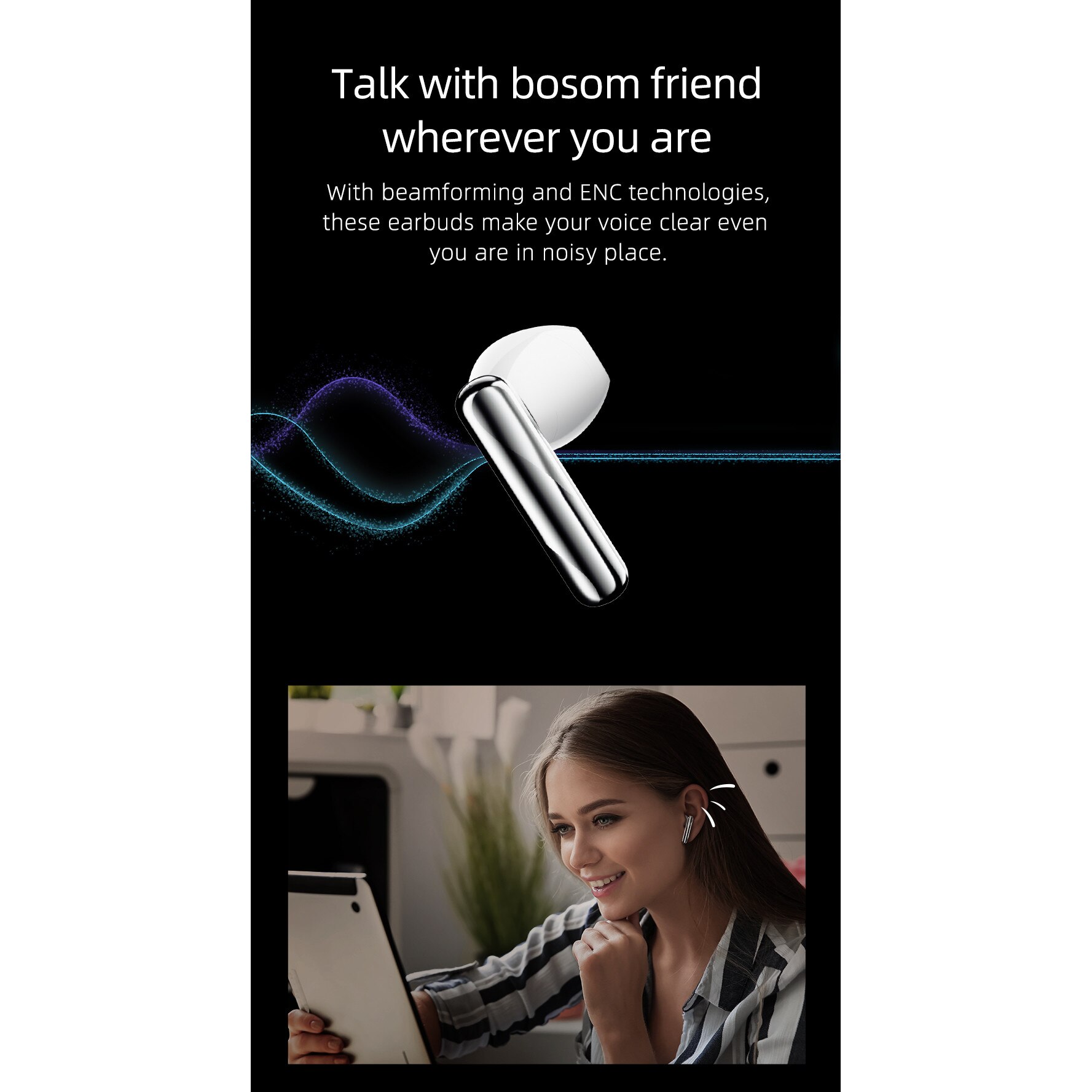 Безжични Слушалки Xiaomi QCY T21 Fairy Buds, Bluetooth 5.3, ENC ...