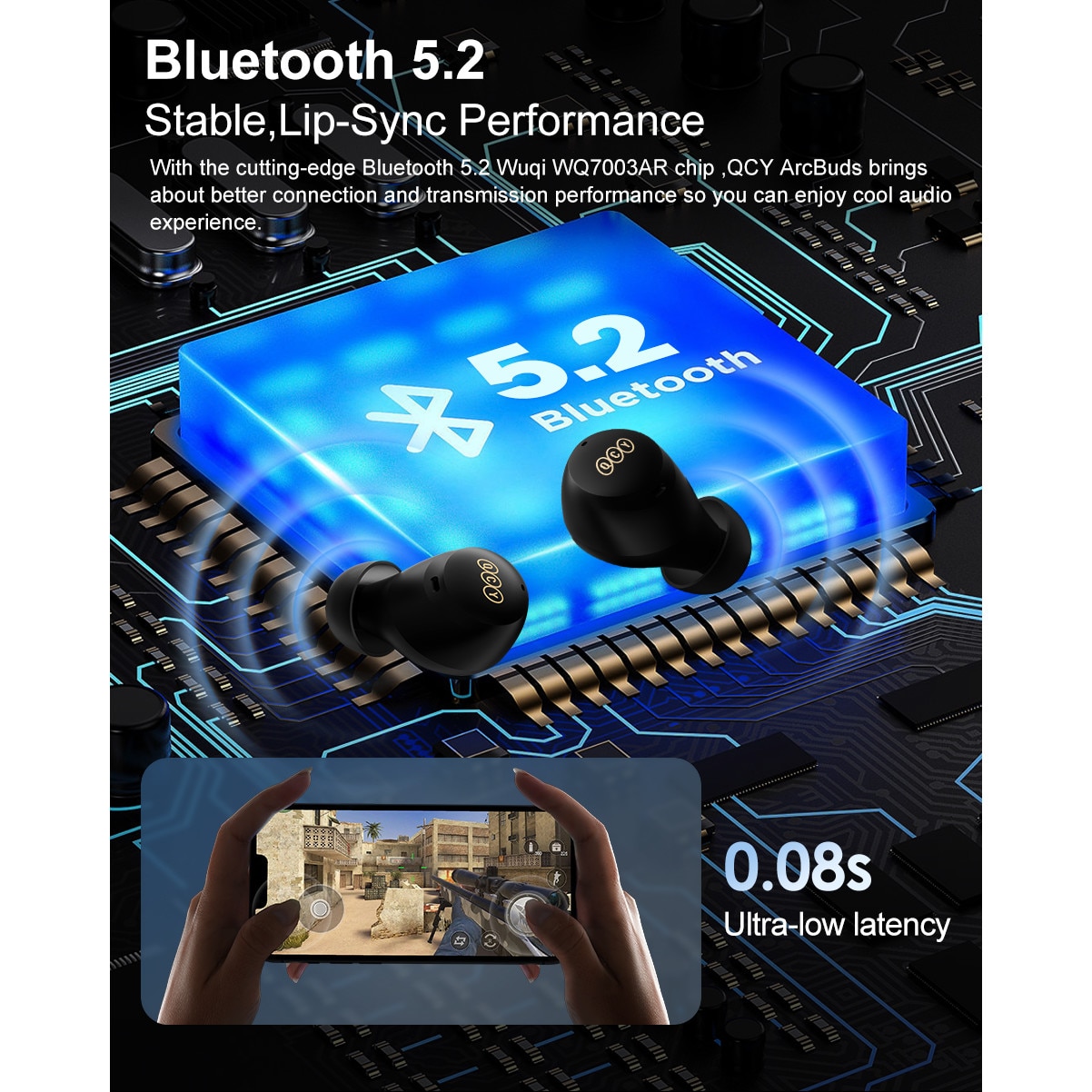 Безжични Слушалки Xiaomi QCY HT07 ANC ArcBuds, Bluetooth 5.2, Pop-up ...