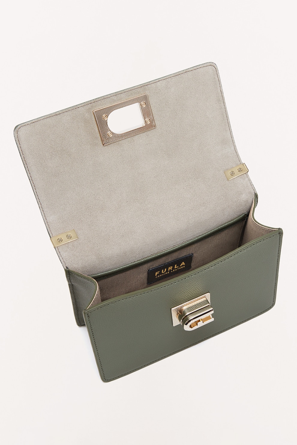 Furla, Geanta crossbody din piele 1927, Verde militar - eMAG.ro