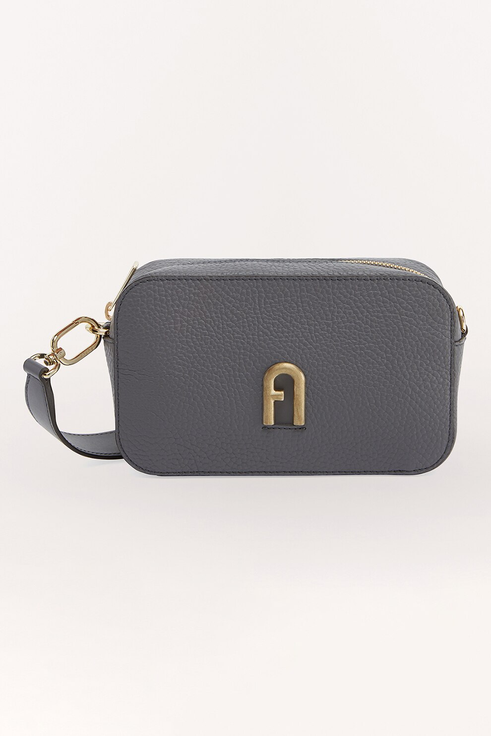 Furla, Geanta crossbody mica de piele Primula, Gri carbune - eMAG.ro
