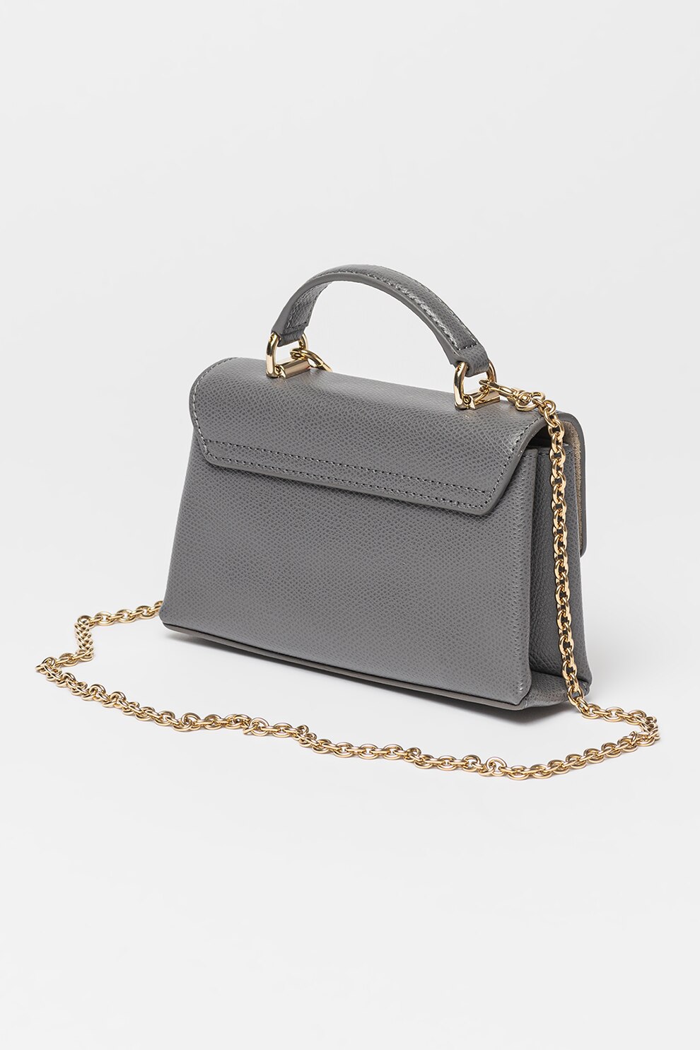 Furla, Geanta crossbody mica din piele 1927, Gri carbune - eMAG.ro