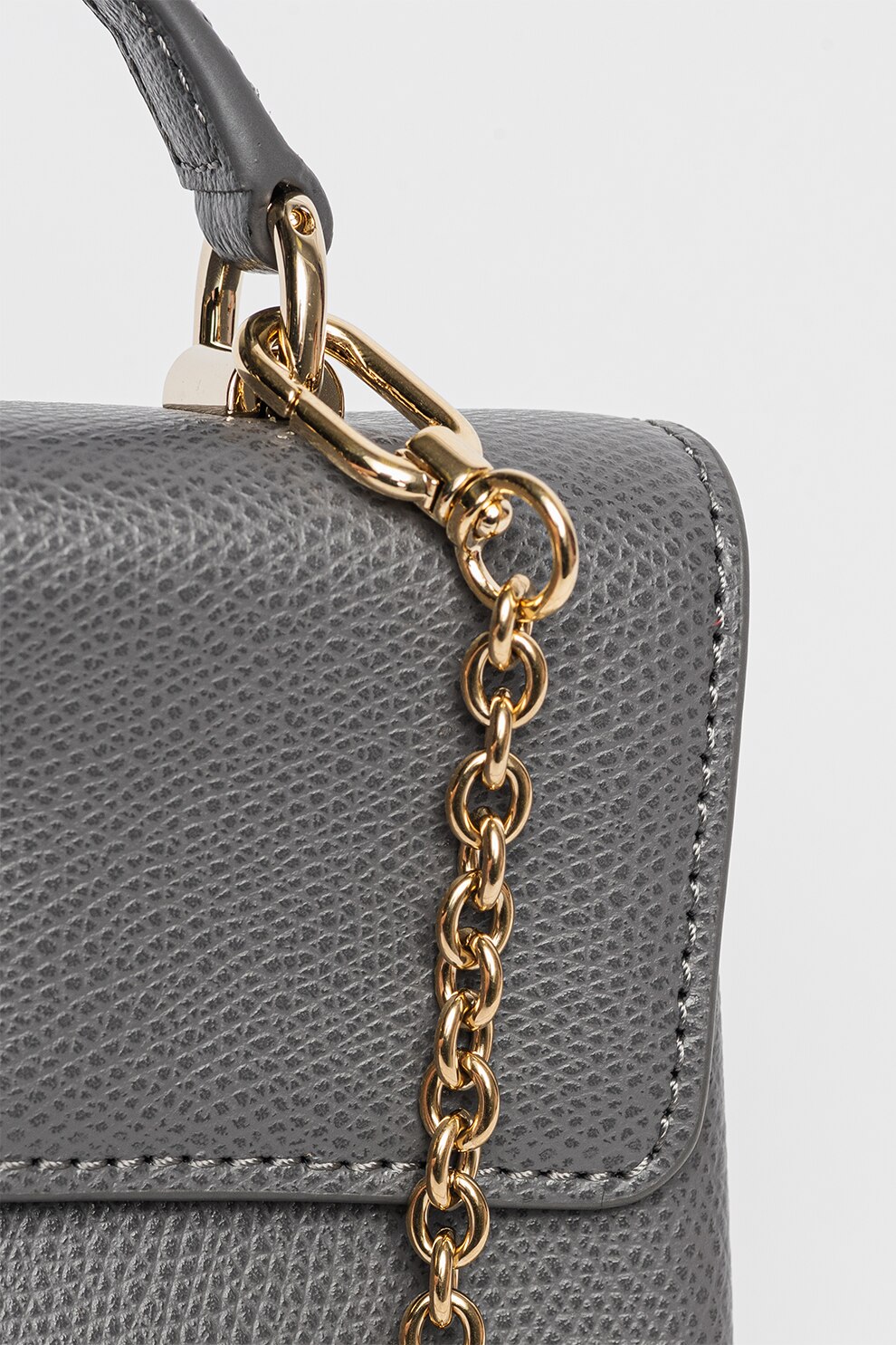 Furla, Geanta crossbody mica din piele 1927, Gri carbune - eMAG.ro