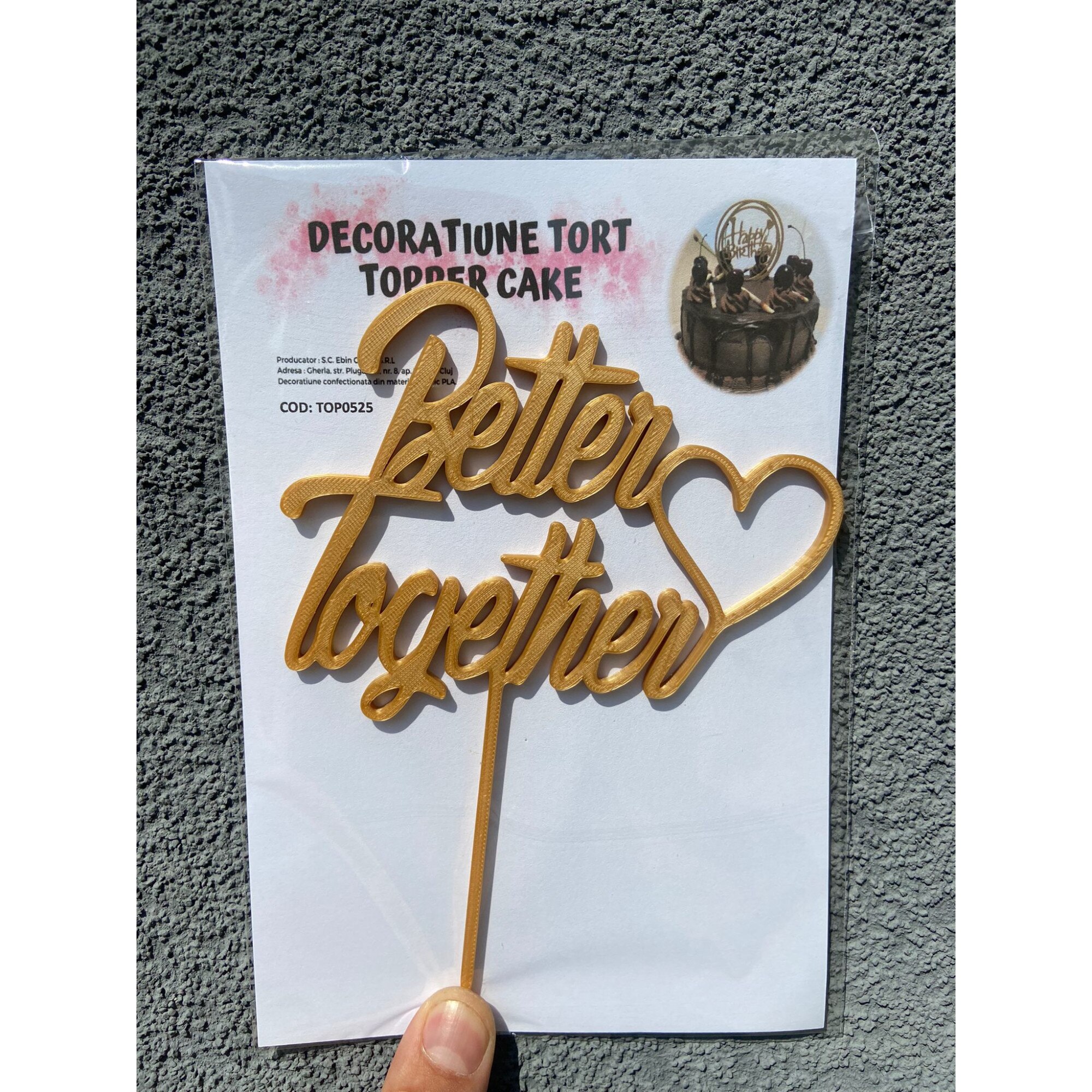 Decoratiune topper, "Better together", aniversarea casatoriei, relatiei ...