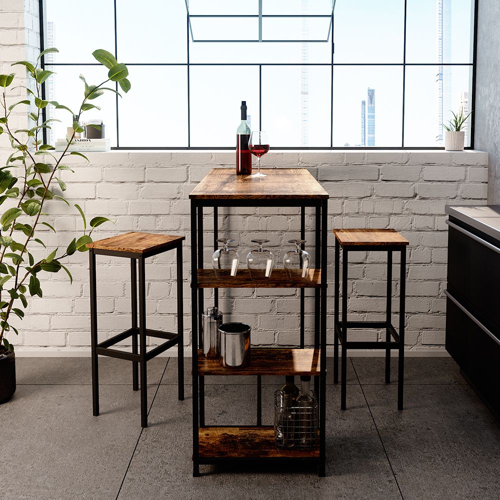 Masa inalta tip bar pentru bucatarie Bart, 120 x 105 x 50, Natur - eMAG.ro