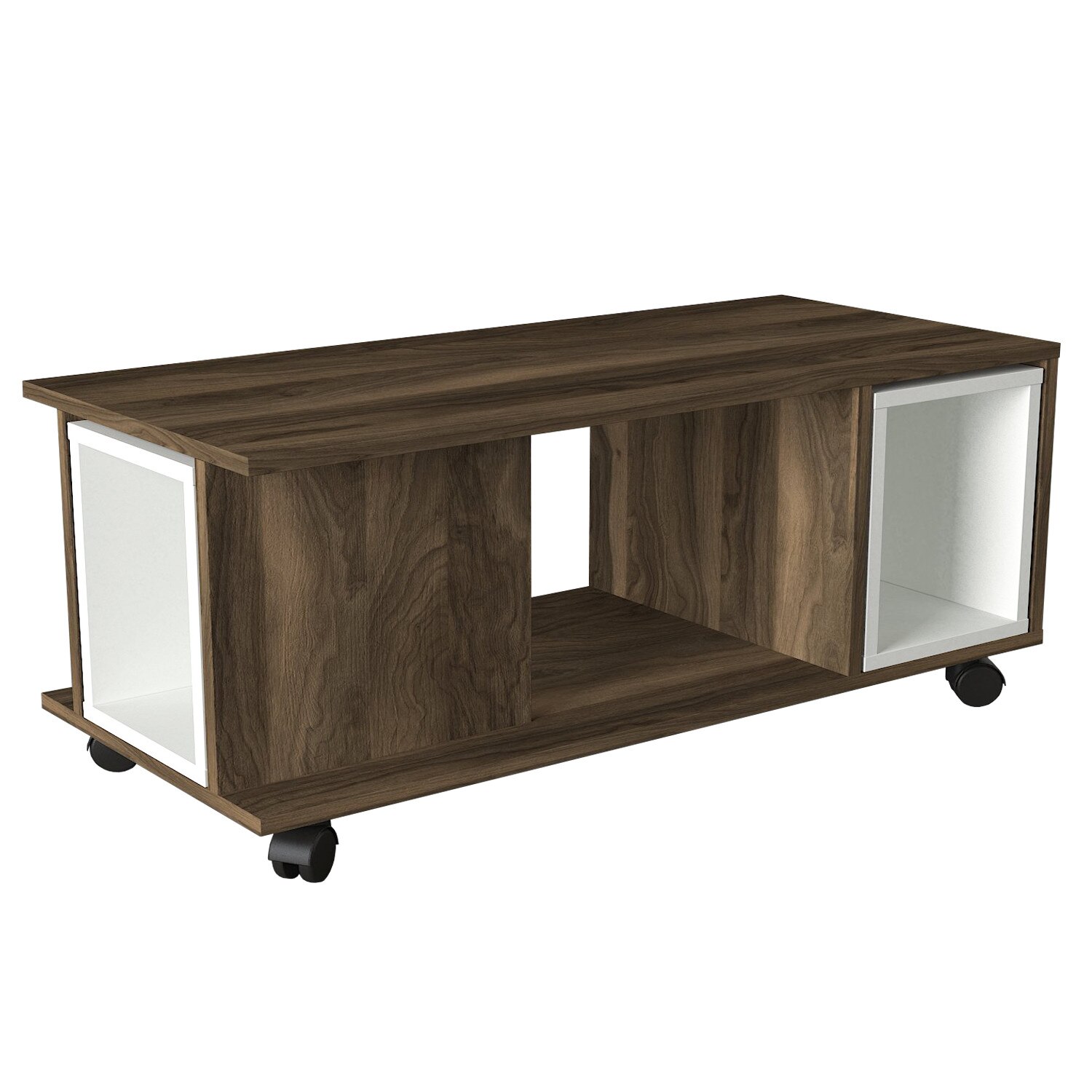 Masa de Cafea UnicUtil Luxury Edition cu Roti, 100 x 45 x 44 cm, Alb ...