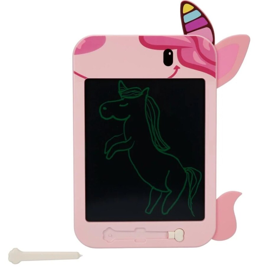 Tableta digitala LCD, pentru scris si desen, 10.5 inch, Unicorn, Roz ...