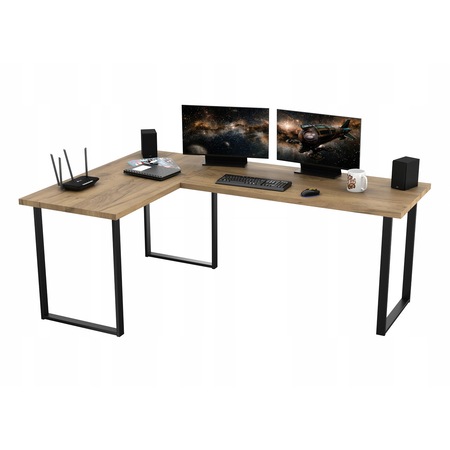 Birou Gaming, Coltar, 200x74x65cm, Grosime 3,6 cm, Loft - eMAG.ro