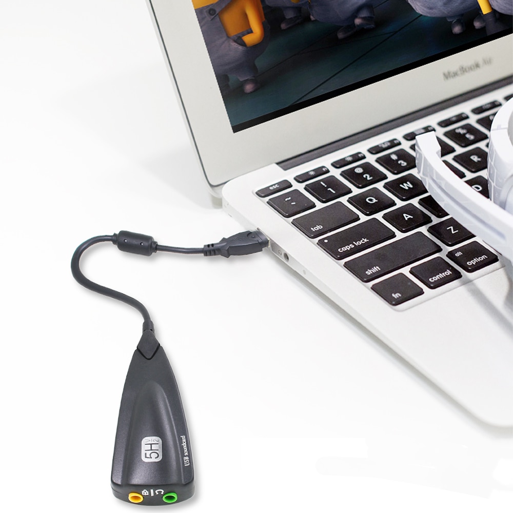 Placa de sunet USB 5H Virtual 7.1, intrare microfon si iesire audio, cablu 20 cm - eMAG.ro