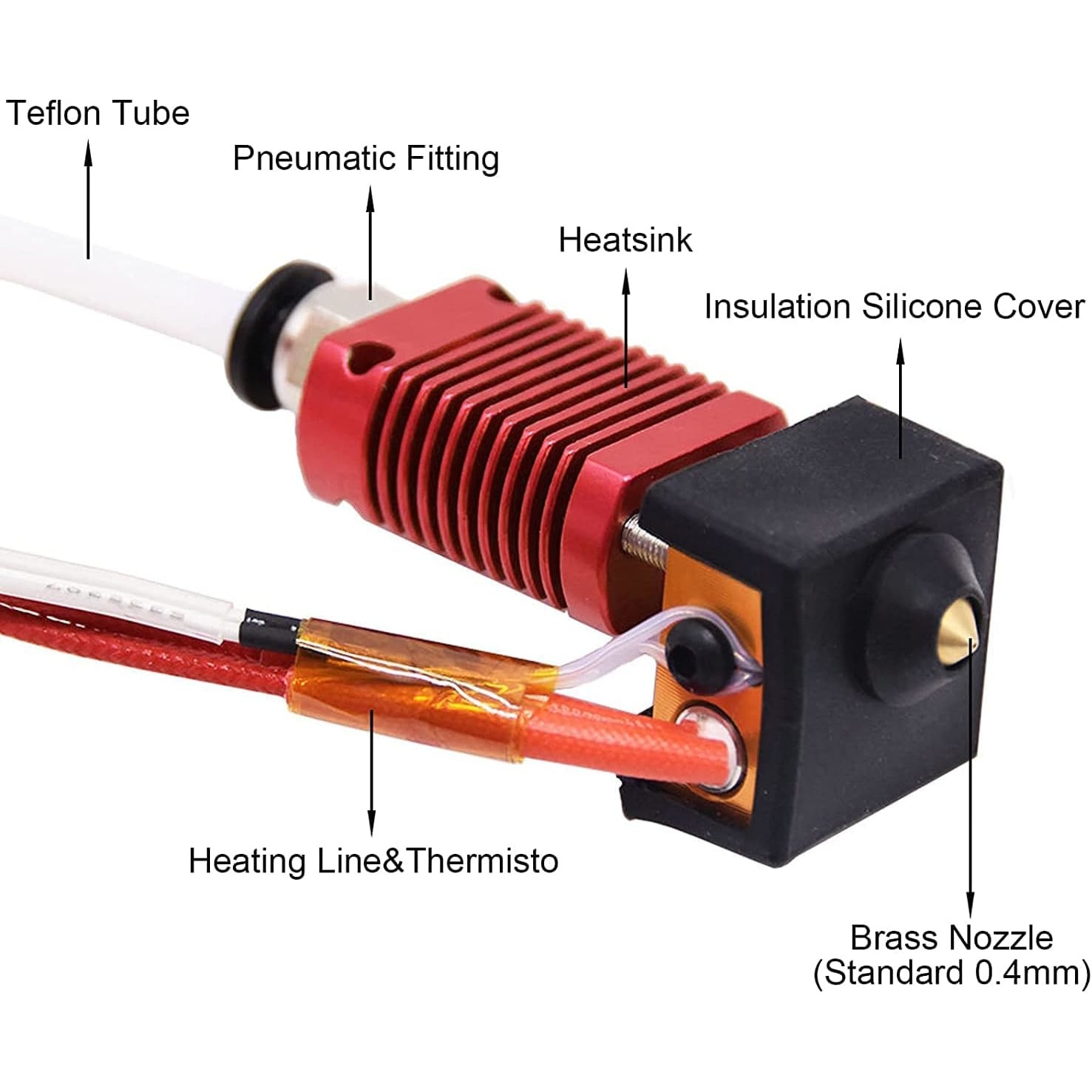 3D nyomtatófej készlet Extruder Hotend MK8 24V Upgrade Creality ...