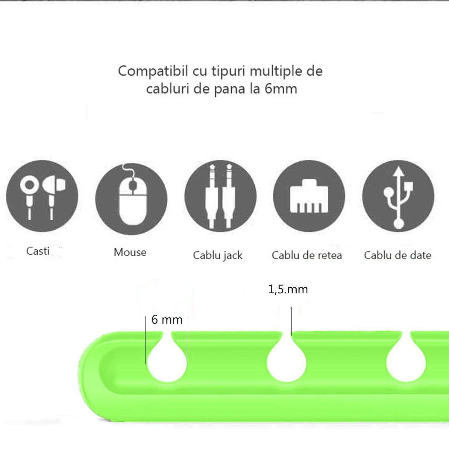 Set organizator si 2 protectii cabluri, Tzachebot®, din silicon, cu ...
