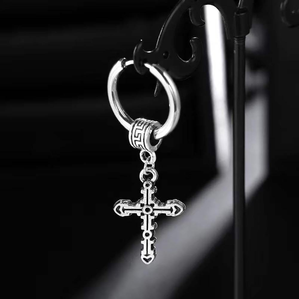 Cercel Cruce 5395 inox, Sic Moda, Argintiu - eMAG.ro