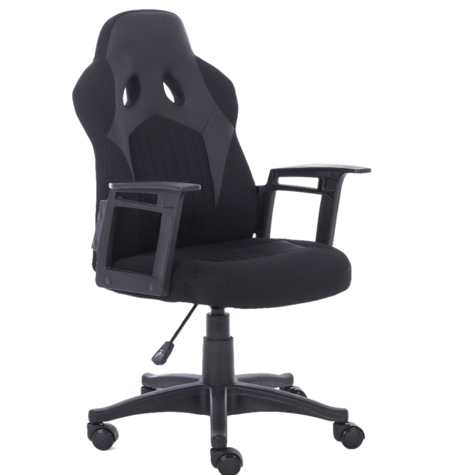 Scaun gaming B012 negru textil si piele ecologica - eMAG.ro