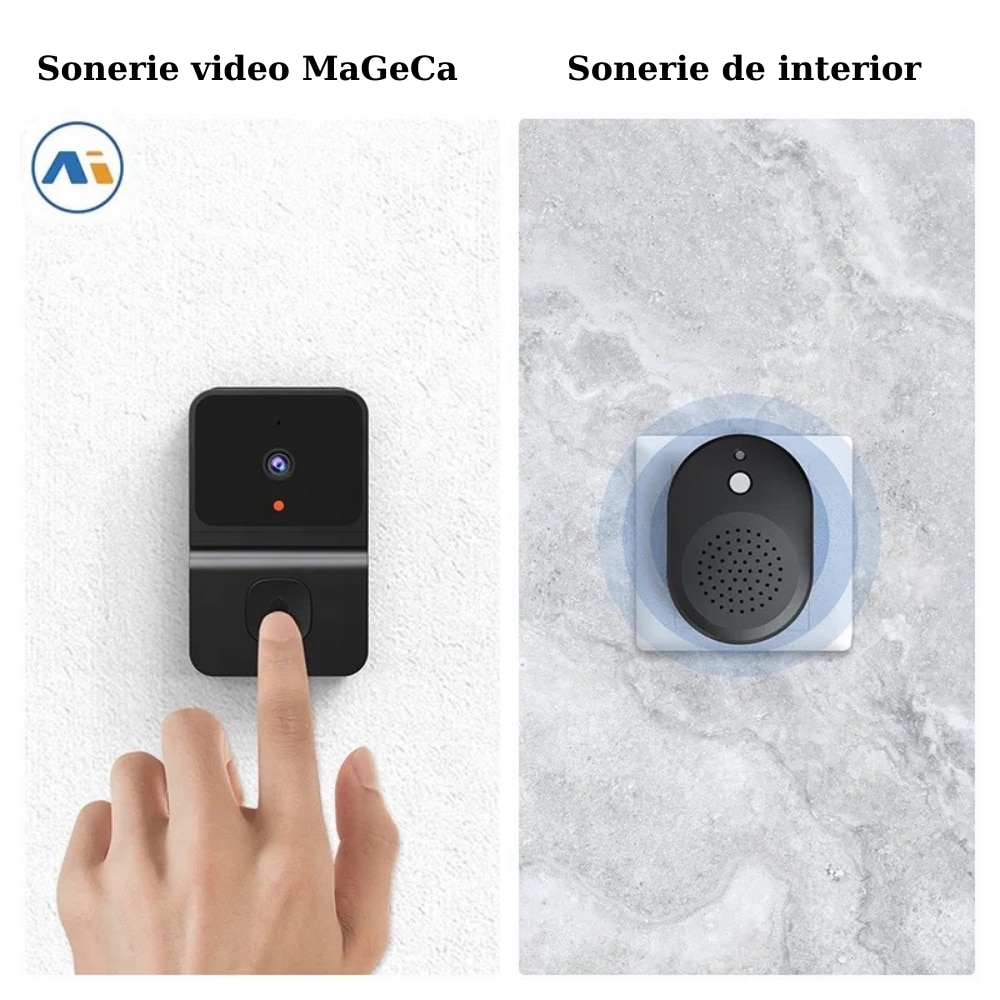 Sonerie Video Inteligenta MaGeCa® Z30 fara fir/Wireless, Convorbire ...