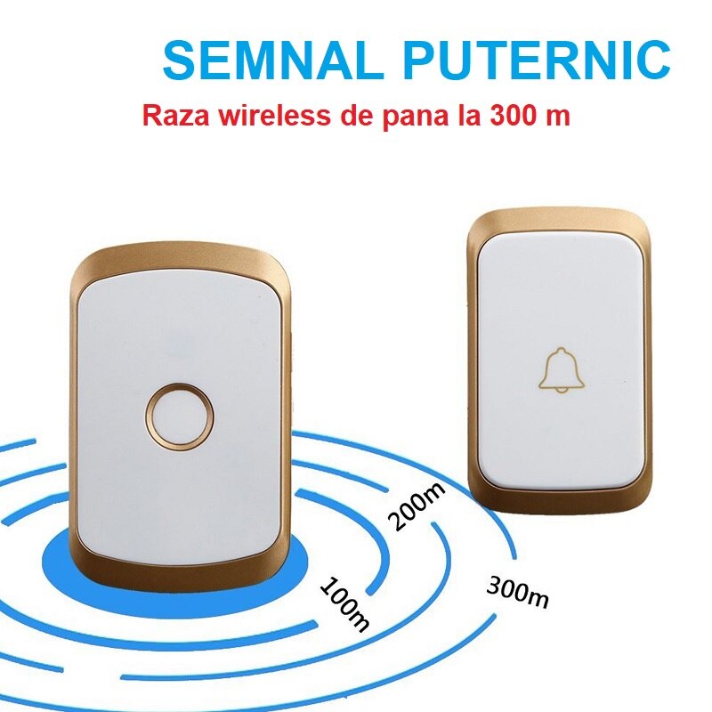 Sonerie Wireless/Fara Fir, Welora®, Model 2023, Distanta 300m, 36 ...