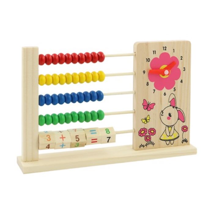 Numaratoare din lemn Jacqueline 3 in 1, ceas,4x10 bile si operatii ...