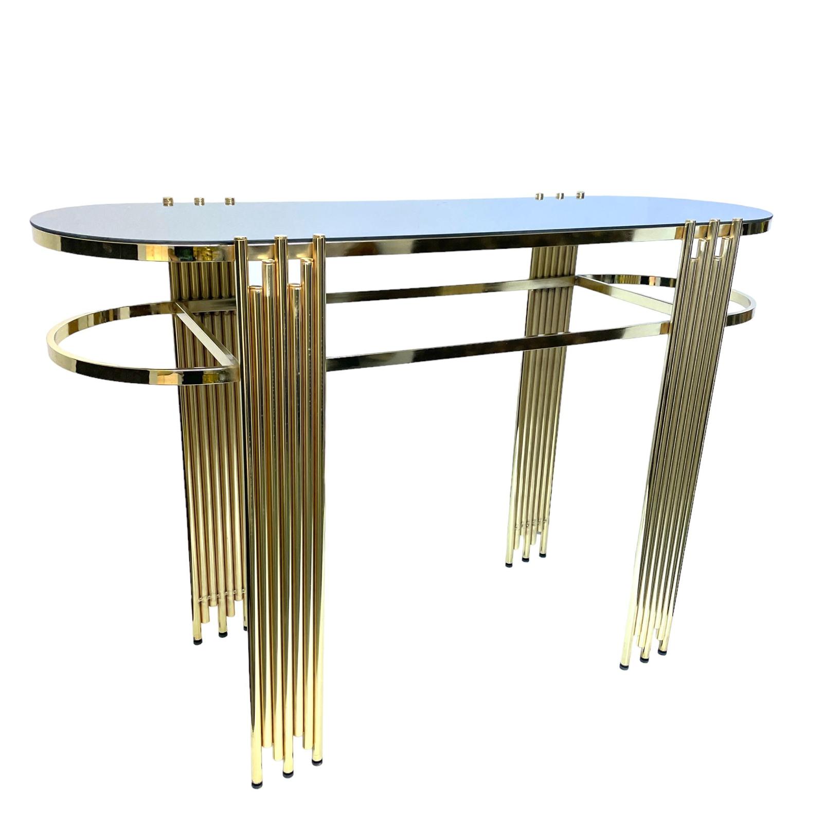 Masa Consola, auriu, dimensiuni - H 80 cm, L 120 cm, I 40 cm - eMAG.ro