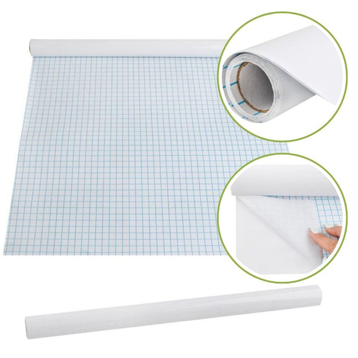 Set Rola de hartie autoadeziva pentru scris si desenat cui 4 markere cu ...