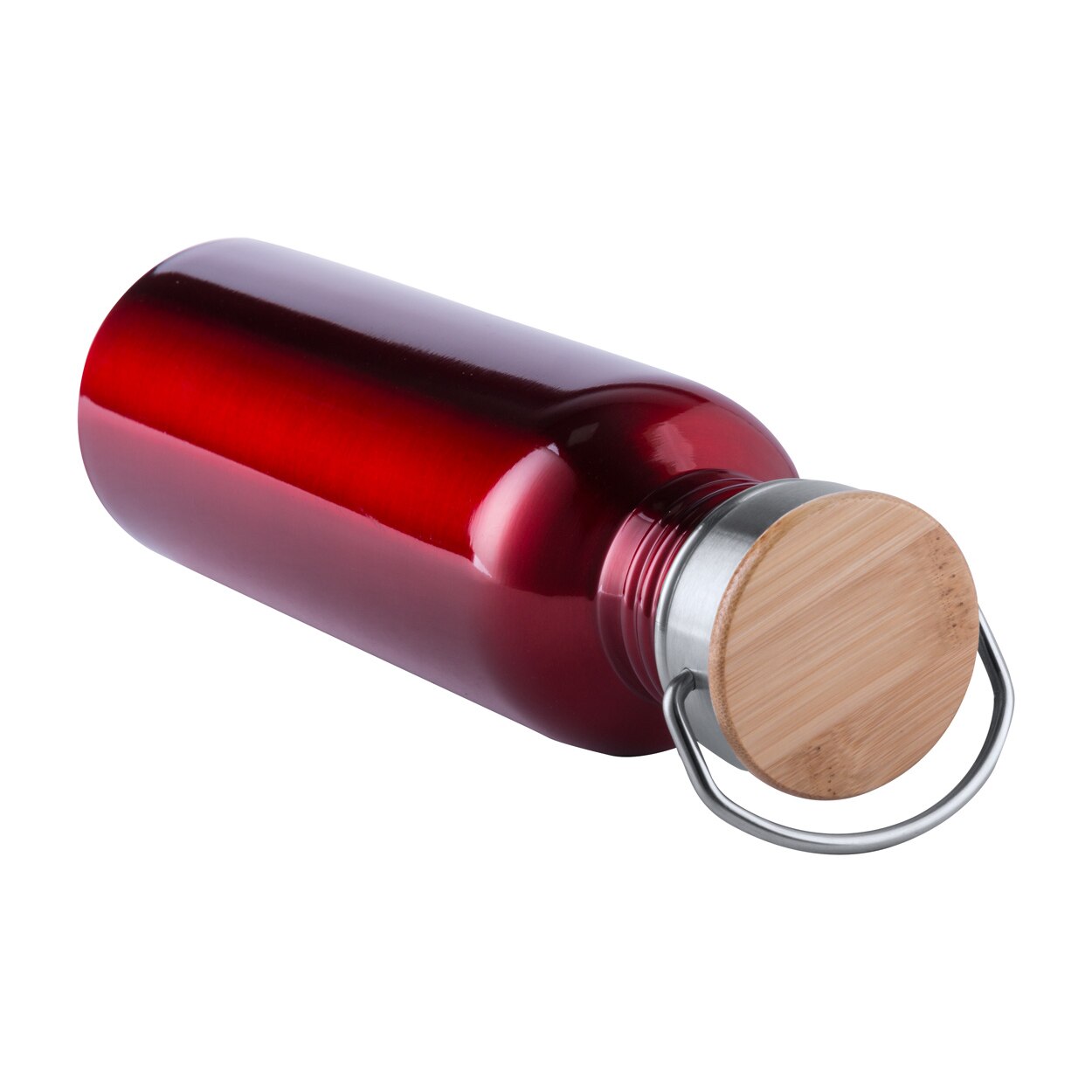 Sport piros rozsdamentes palack, bambusz tetővel, 750 ml - eMAG.hu