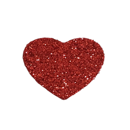 Hartie gumata glitter, cu sclipici, buretata, forma, Inima, set 6 ...