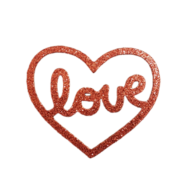 Hartie gumata glitter, cu sclipici, buretata, forma, Inima love ...