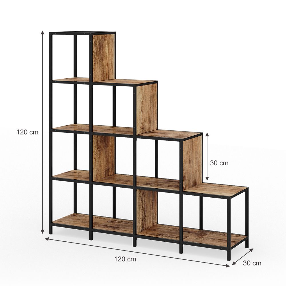Raft tip scara, 10 polite, 120 x 120 x 30, Stejar - eMAG.ro