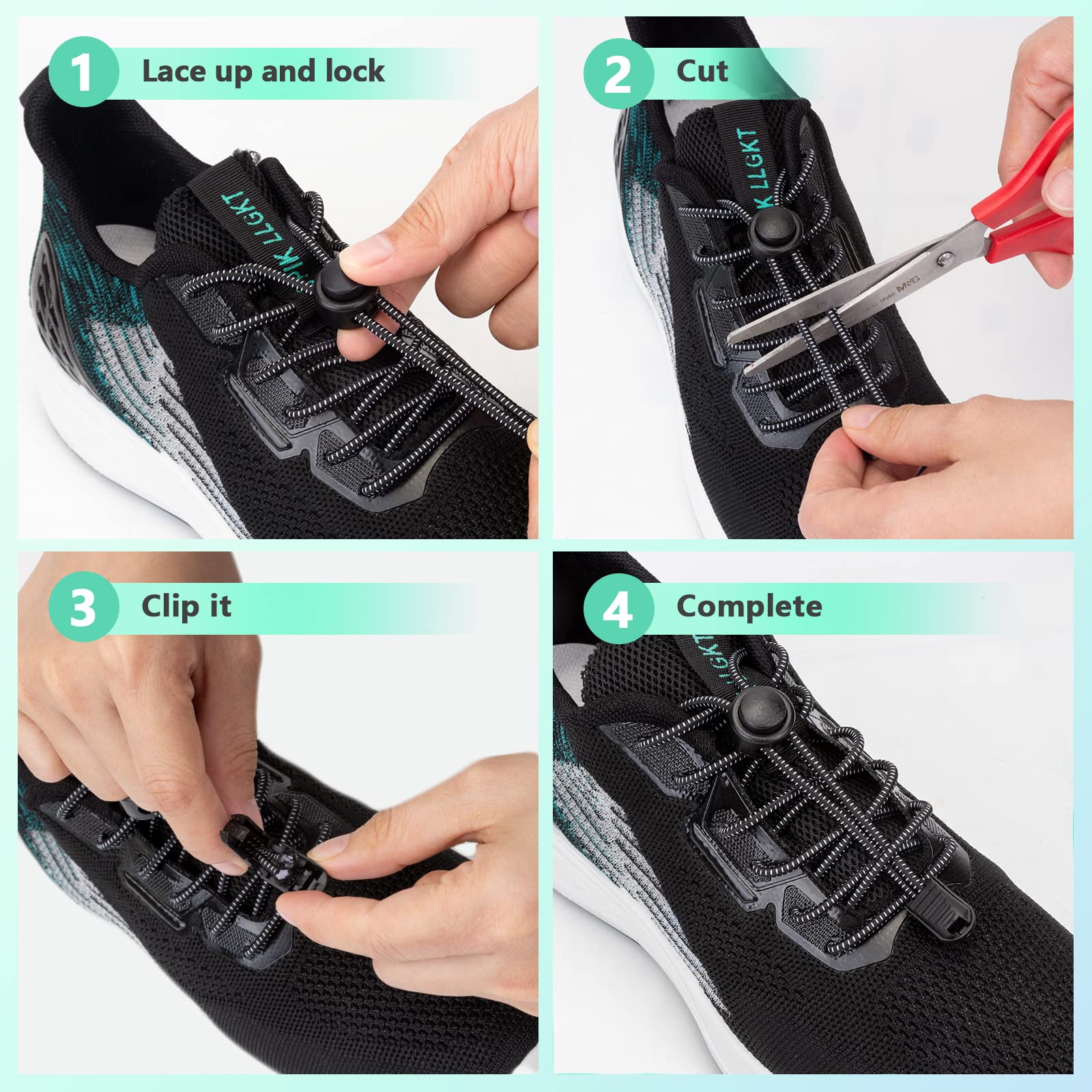 Set 2 Sireturi elastice, cu sistem de blocare si design NO TOUCH ...
