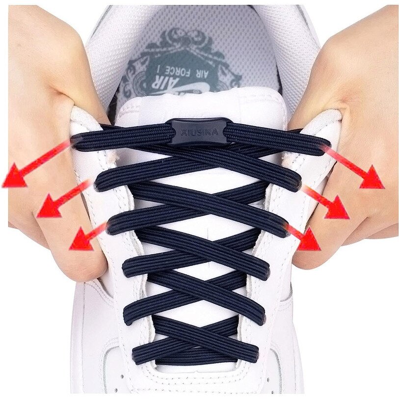 Set 2 Sireturi elastice, cu sistem NO TOUCH, JENUOS®, flat, extensibile ...