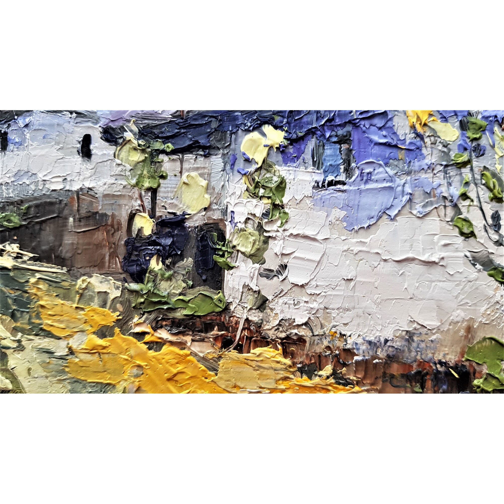 Tablou pictat manual pe panza cartonata, unicat, "Linistea amiezii ...