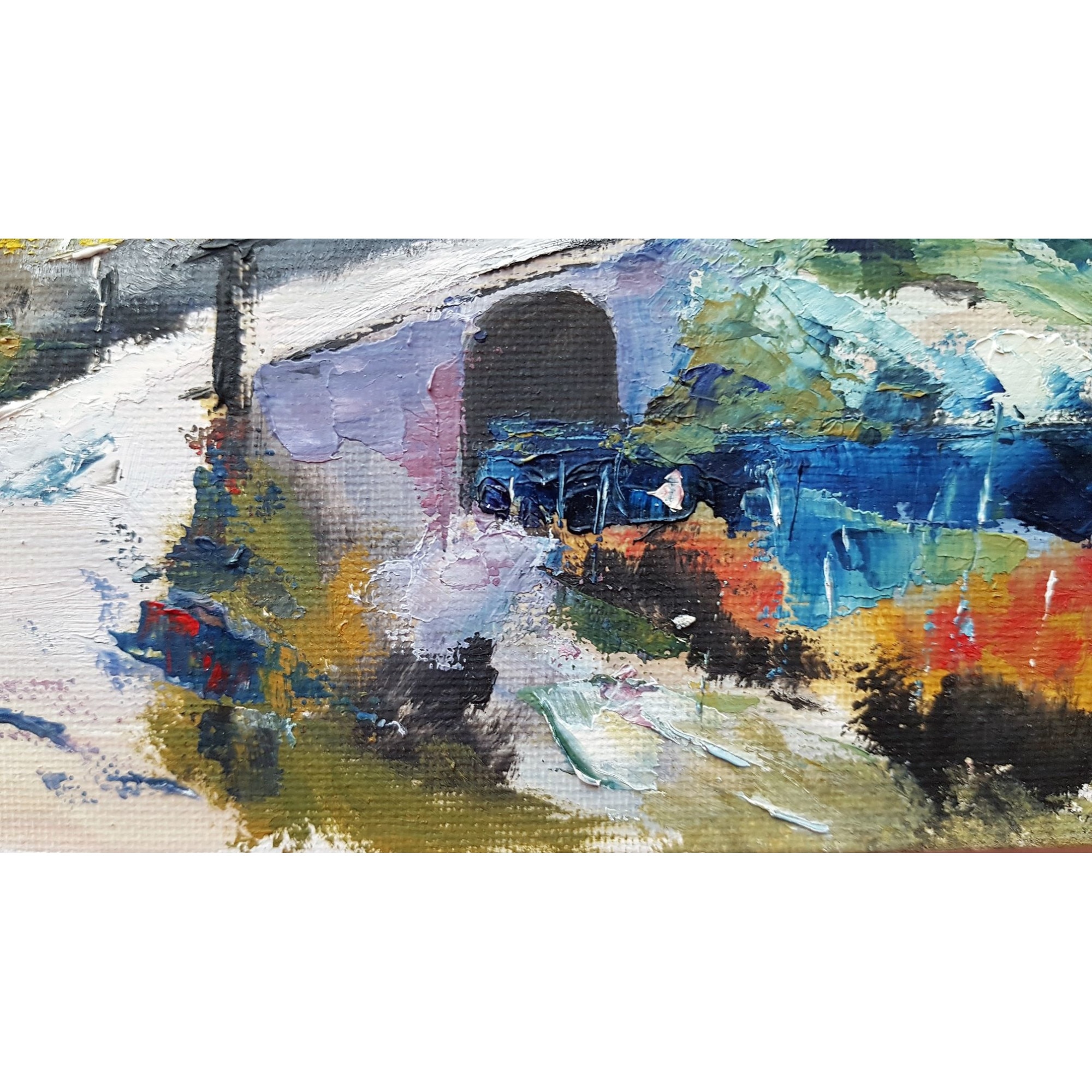 Tablou pictat manual pe panza cartonata, unicat, "Culorile toamnei ...