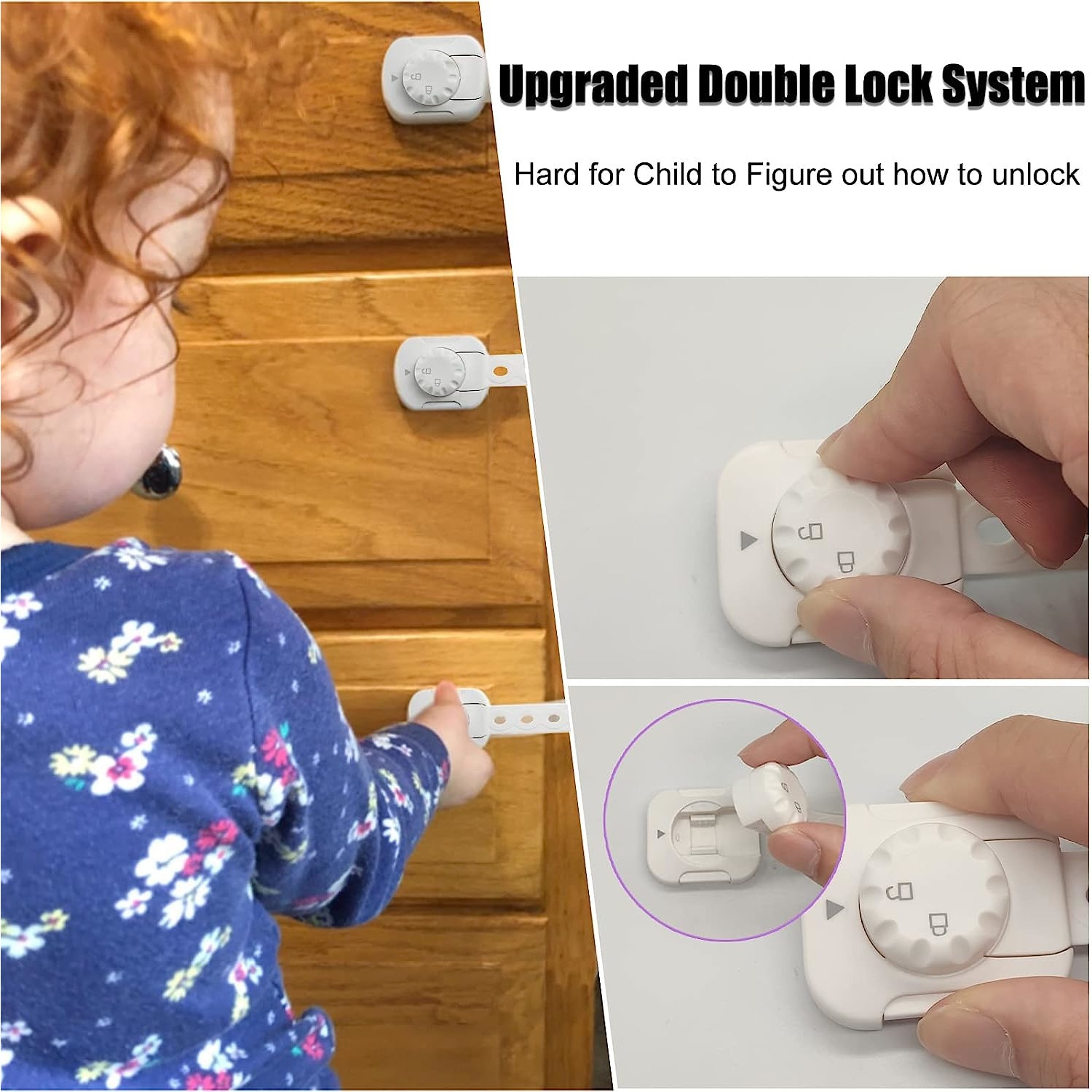 Set 6 bucati sigurante usi copii, blocator sertare, usa cuptor, frigider, congelator, ajustabile ...